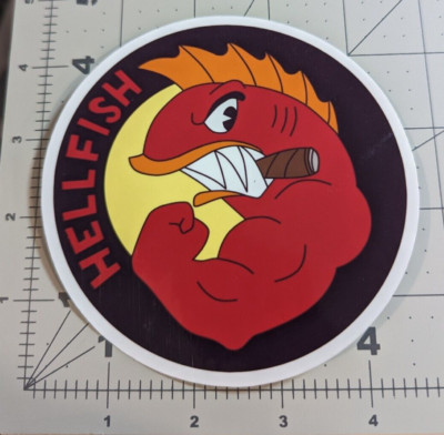"Flying Hellfish" logo from "The Simpsons" die-cut vinyl sticker 4.25x4 ...