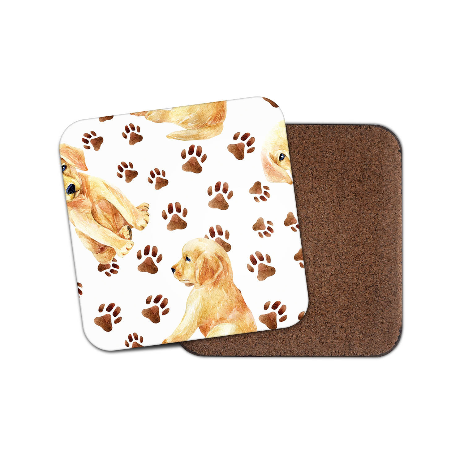 Labrador Puppy Cork Backed Drinks Coaster - Dog Golden Retriever Fun ...