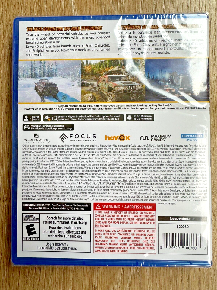 Snowrunner PS5 US Version Snow Runner Brand New Sealed Fast Ship with ...