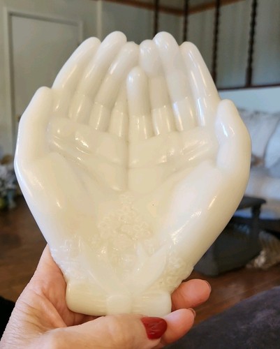 Vintage Milk Glass Hands Wrist Corsage Trinket Soap Dish Avon | eBay