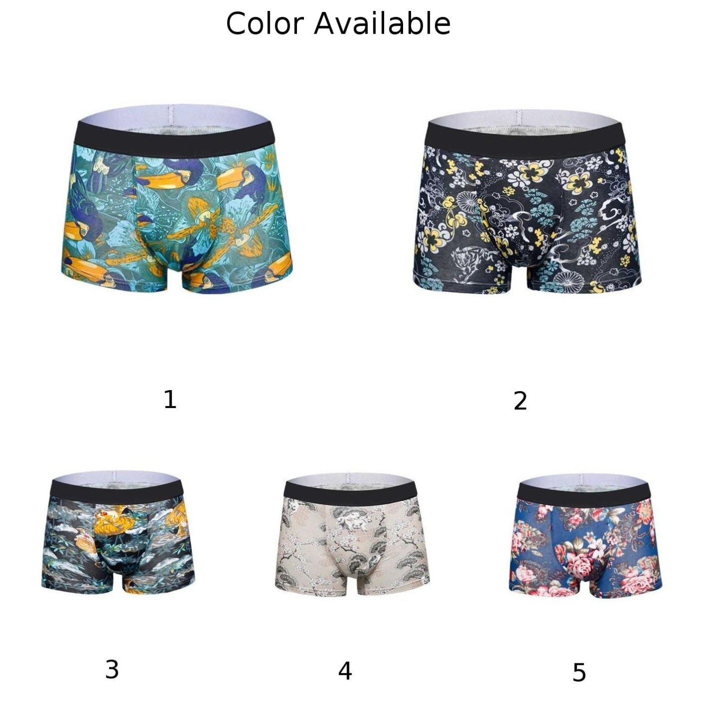 Stylish and Breathable Men's Cotton Boxer Briefs Solid Color Midwaist ...