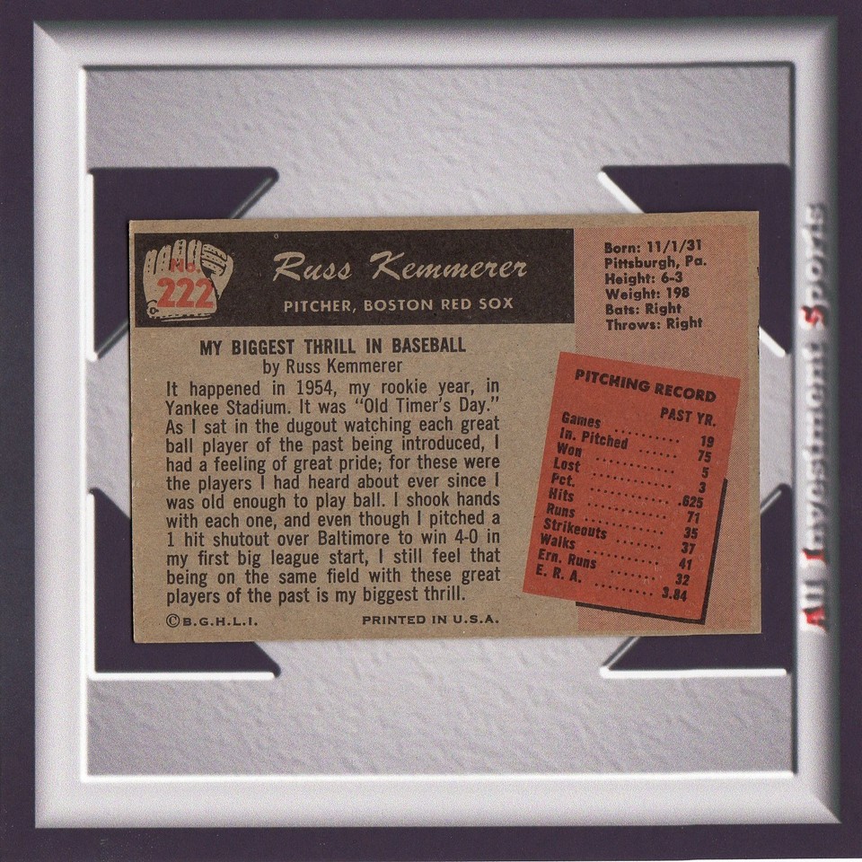 1955 Bowman RUSS KEMMERER #222 NM+ *awesome card for your set* M40C | eBay