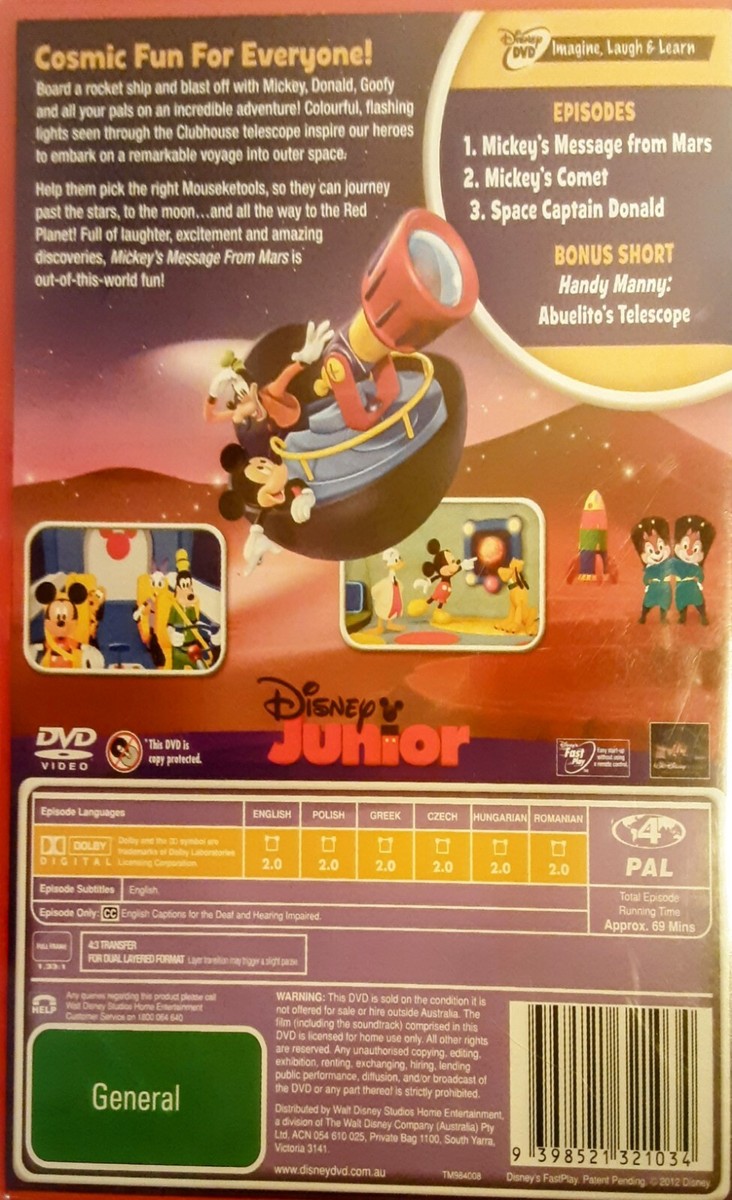 Mickey Mouse Message From Mars MICKEY MOUSE CLUBHOUSE Super Adventure