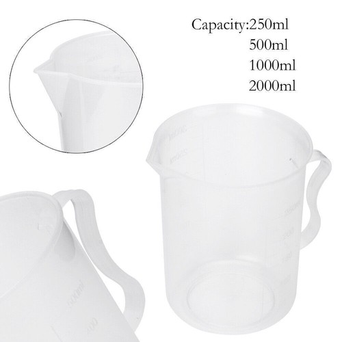 Plastic Clear Measuring Cup 250ml/500ml/1000ml/2000ml | eBay