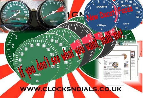 Motorcycle speedo tacho clocks dial replacement overlays faces convert ...