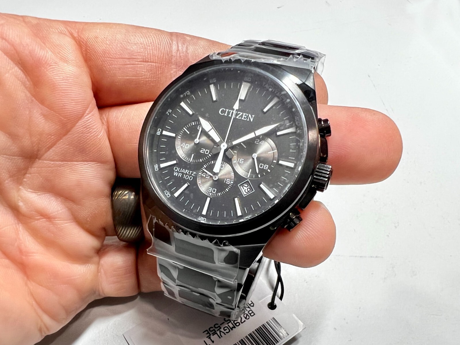 Citizen AN8175-55E, Chronograph Quartz, Black Stainless Steel Men's ...