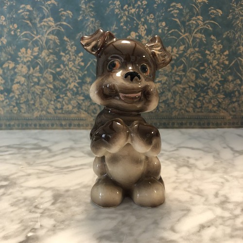 Vintage Begging Terrier Dog Ceramic Figurine Brown Tan Japan | eBay