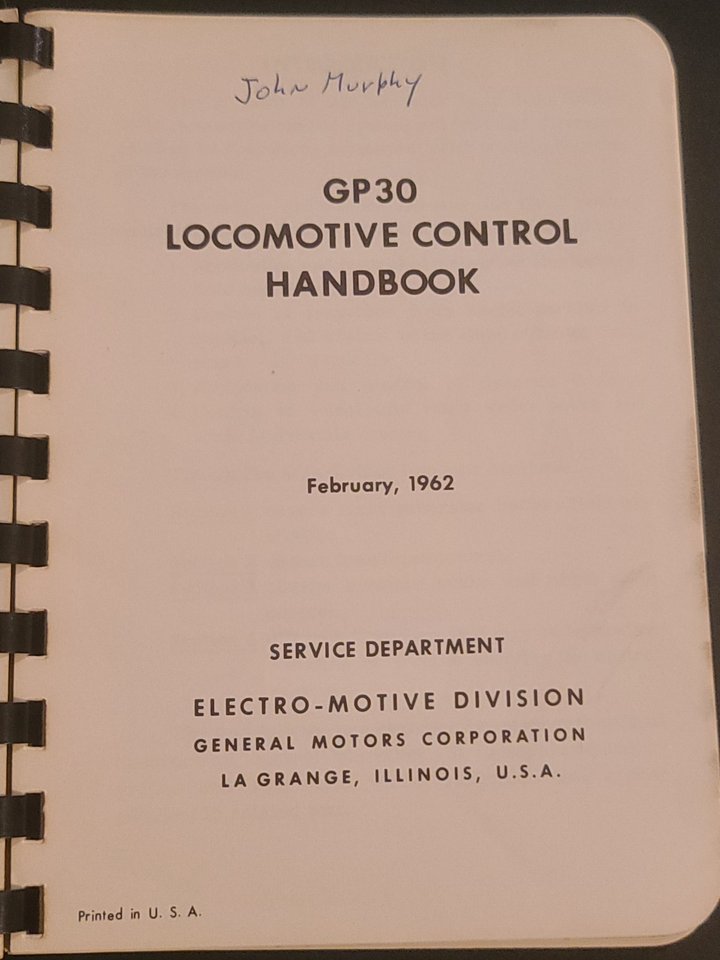 1962 EMD General Motors GP30 Locomotive Static Control Handbook | eBay