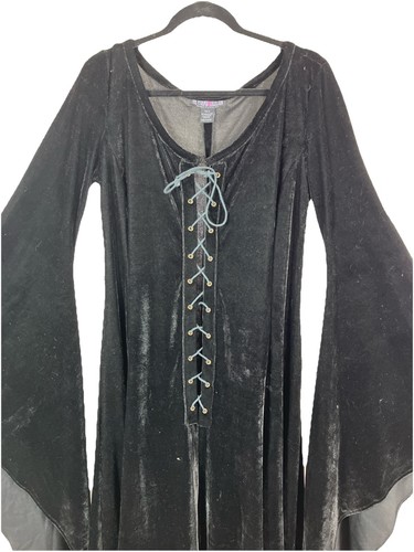 Vintage pyramid collection witchy corset wide sleeve goth dress stretch ...
