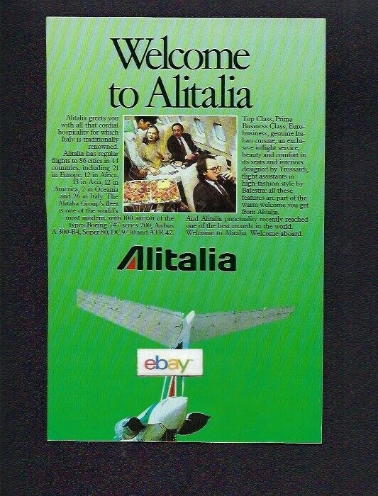 ALITALIA WELCOME TO ALITALIA MD-80 & 747 FIRST CLASS 86 CITIES-44 ...