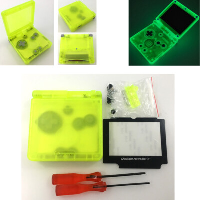Luminous Clear yellow Housing Shell Cover For Nintendo GameBoy Advance ...