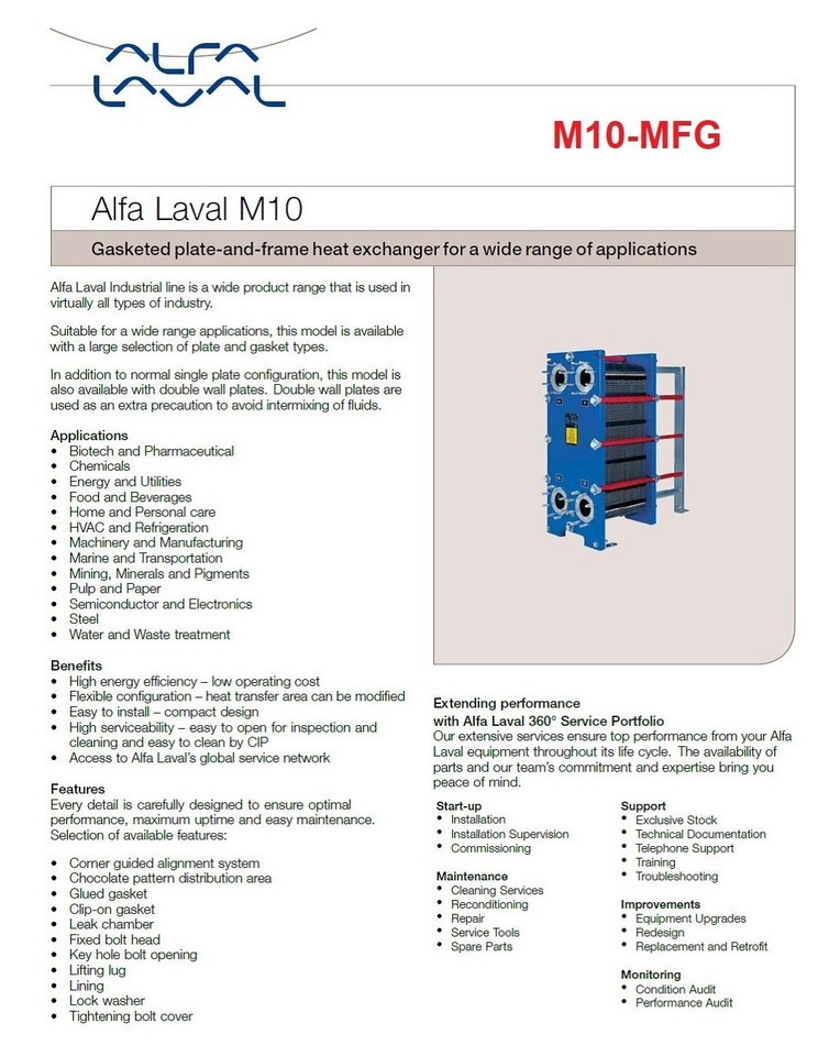 Alfa Laval M10-MFG Plate & Frame Heat Exchanger #1 (208 Sq-Ft) | eBay