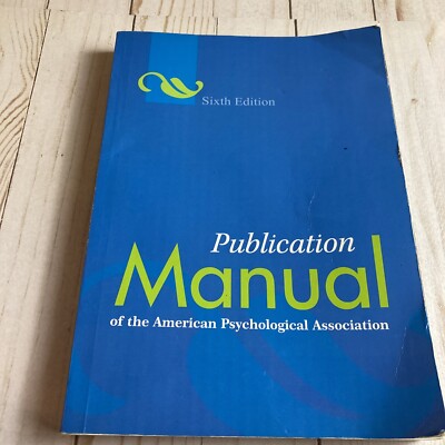 Publication Manual of American Psychological Association APA Style ...