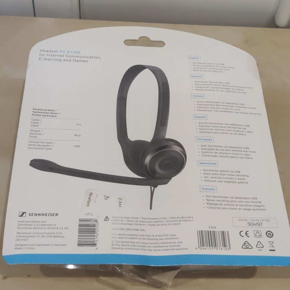 Sennheiser Headset PC 8 USB Stereo Headphones Mic - Brand New | eBay