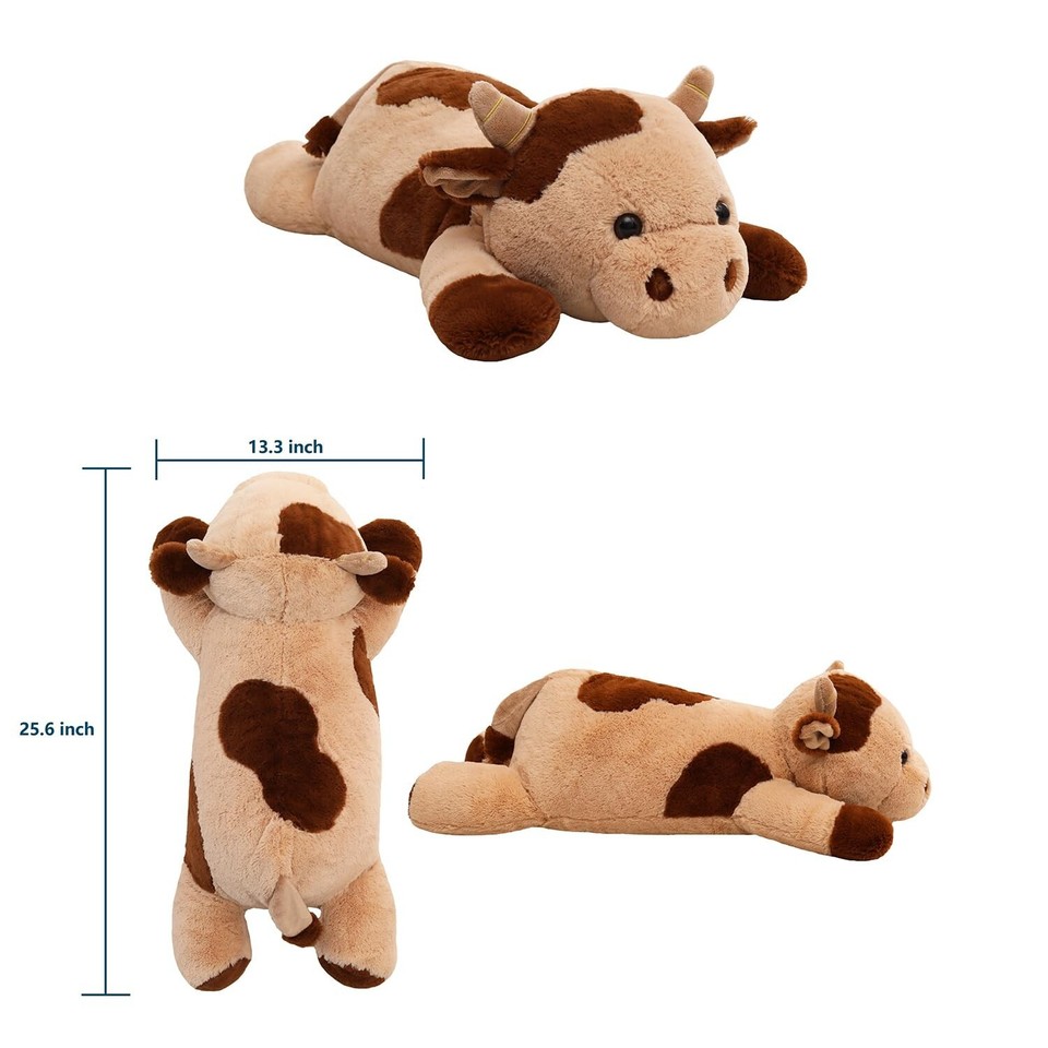 25.6 inch 5 lbs Cow Weighted Stuffed Animals, Large Weighted Plush ...