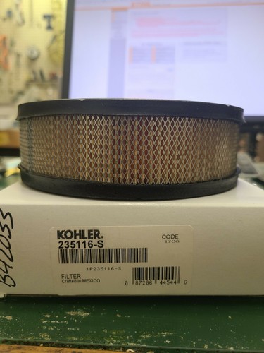 Genuine Kohler air filter element 235116 235116-s OD 6" Height 1-7/8 ...