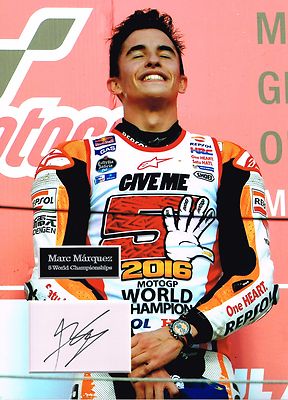 Marc Marquez MotoGP Rider Signed Autograph 16x12 Dry Mounted Photo ...