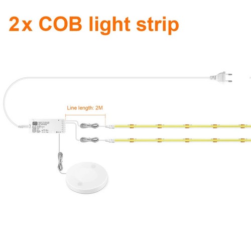 COB LED Strip Light - Dimmable Touch Sensor, Under Cabinet, Wardrobe ...