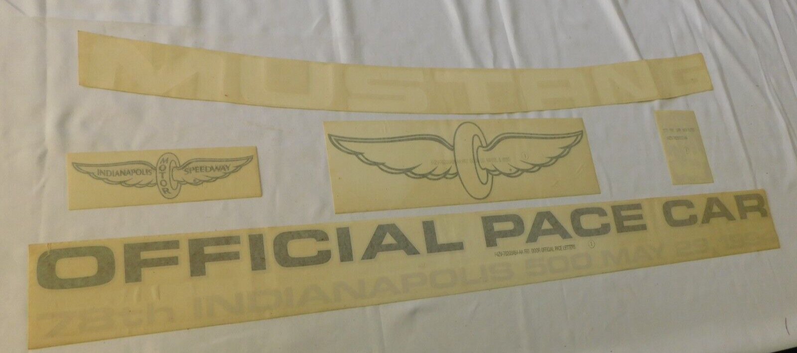 NOS OEM Ford 1994 Mustang Indianapolis 500 Pace Car Decals - Partial ...