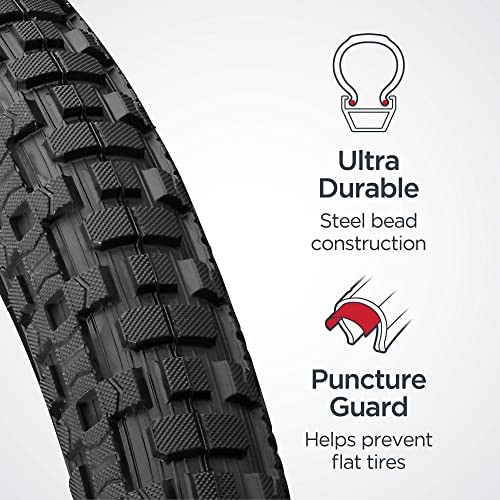 Knobby Bike Tire with Kevlar (Black, 20 x 2.12-Inch) 20-Inch x 2.125 ...