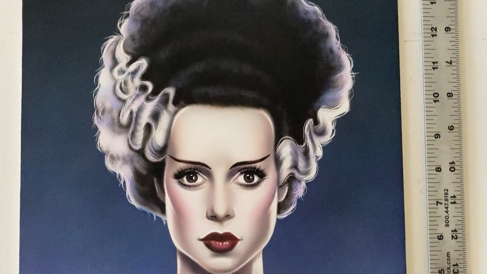 Bride of Frankenstein 11x14 Original Painting Airbrush Horror Scream ...