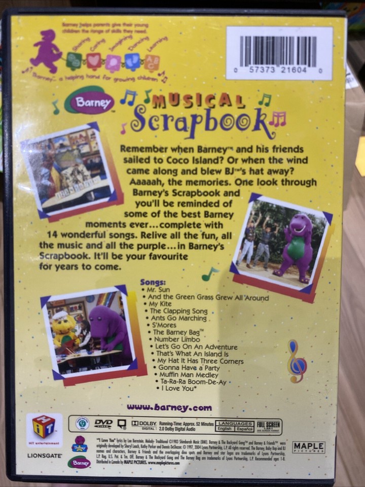 Barney - Barneys Musical Scrapbook (DVD, 2011, Canadian Easter ...