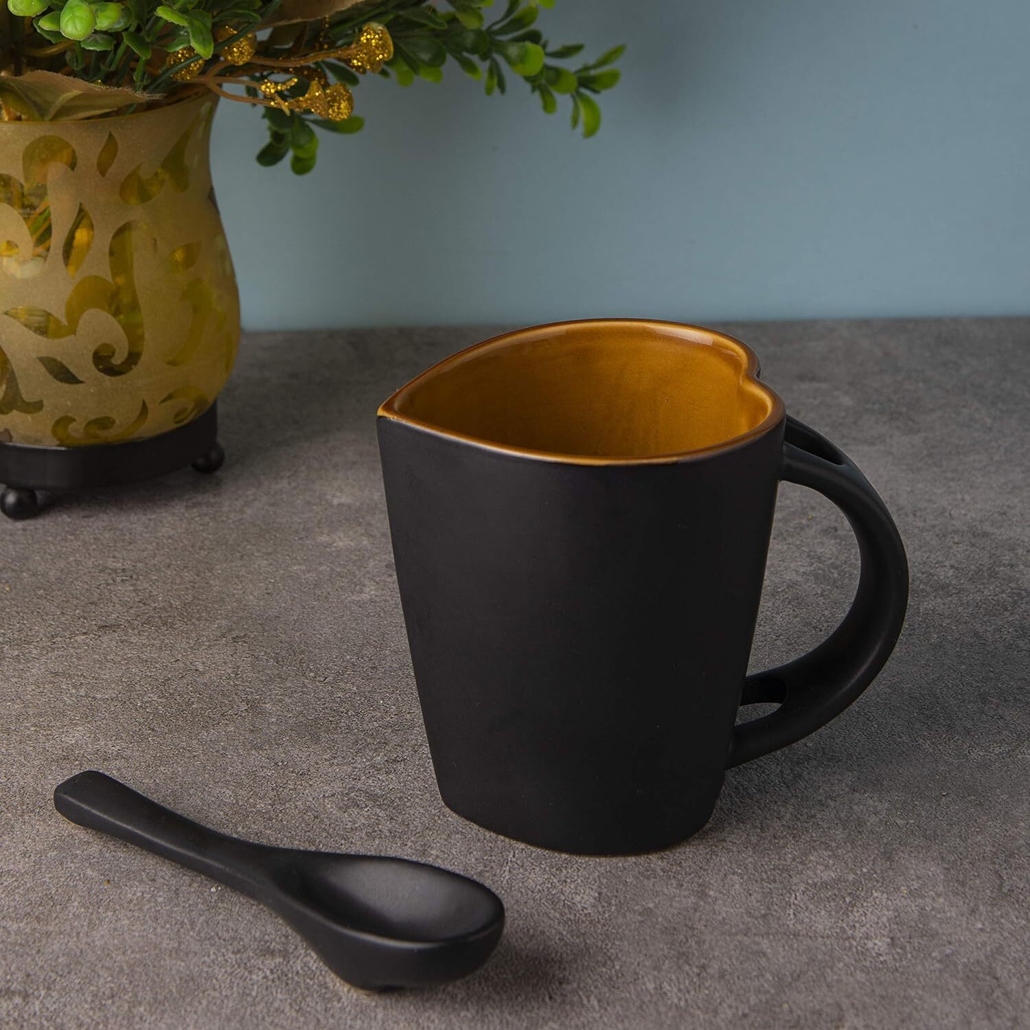 Hindustani Saudagar Céramique Peint Café Tasse Et Cuillère 300ml ...