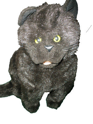 Folkmanis Furry Folk Puppets Black Cat Plush Puppet 16" Sitting EUC ...