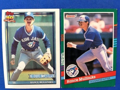 MLB - Rance Mulliniks 1991 Topps 40th Anniv & 1991 Donruss Baseball ...