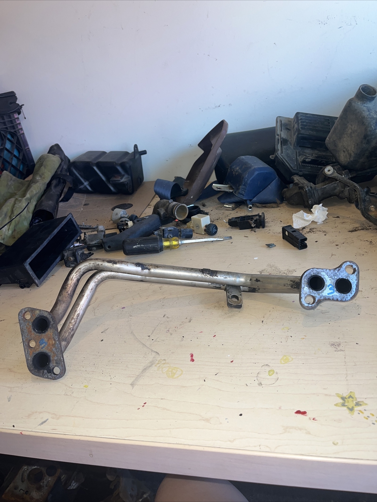 Toyota Pickup Truck 22R Air Injection Smog Pipe EGR Tube Emissions Rear ...