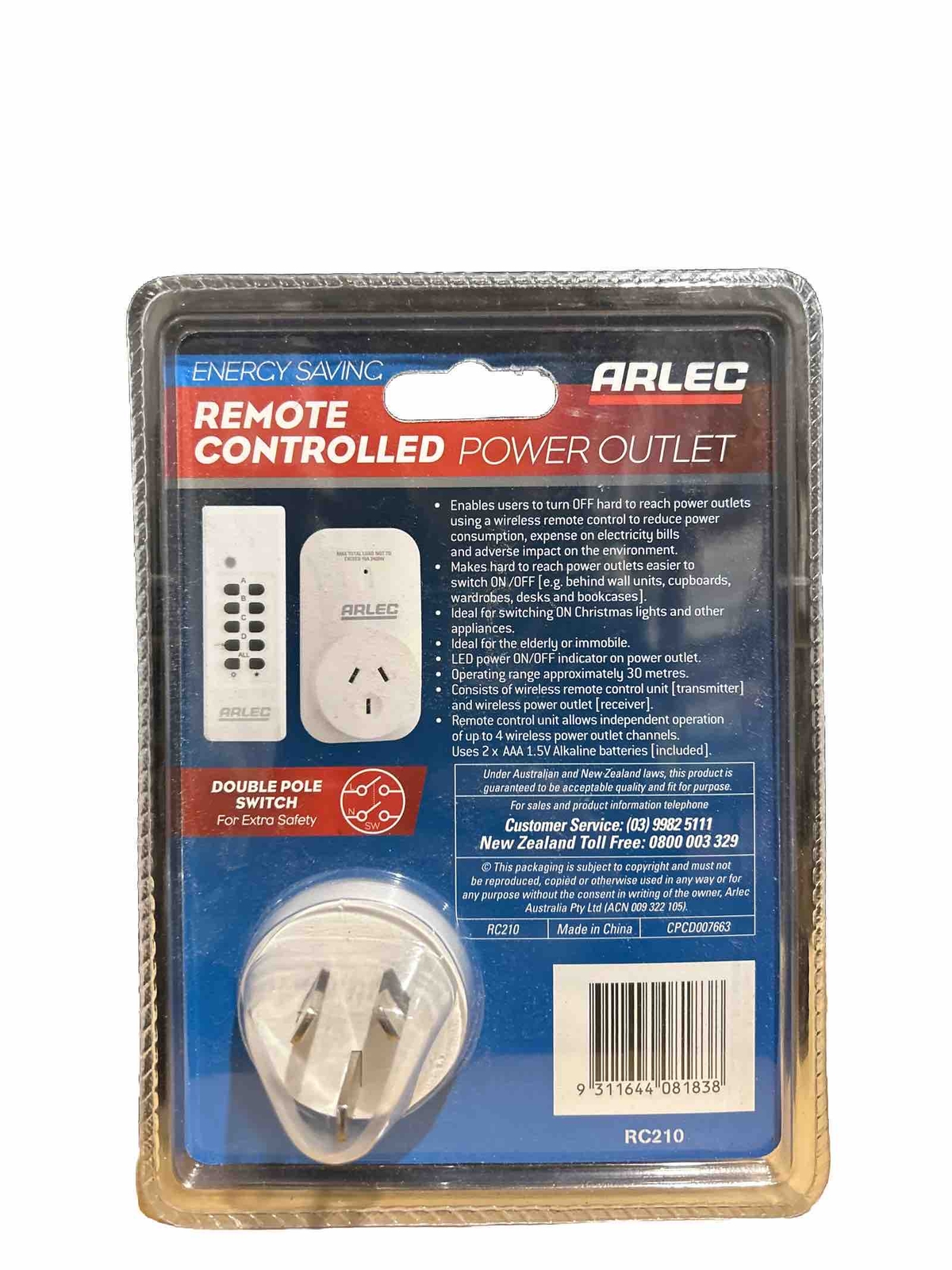Arlec Remote PowerPoint Switch Controller 2pc Kit RC210 Save ...