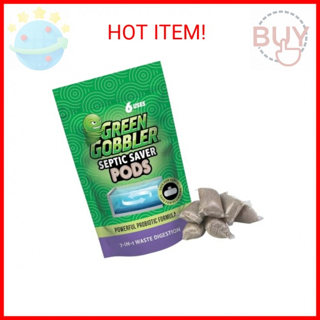 Green Gobbler Septic Tank Enzyme Treatment Packets, 6 Month Supply ...