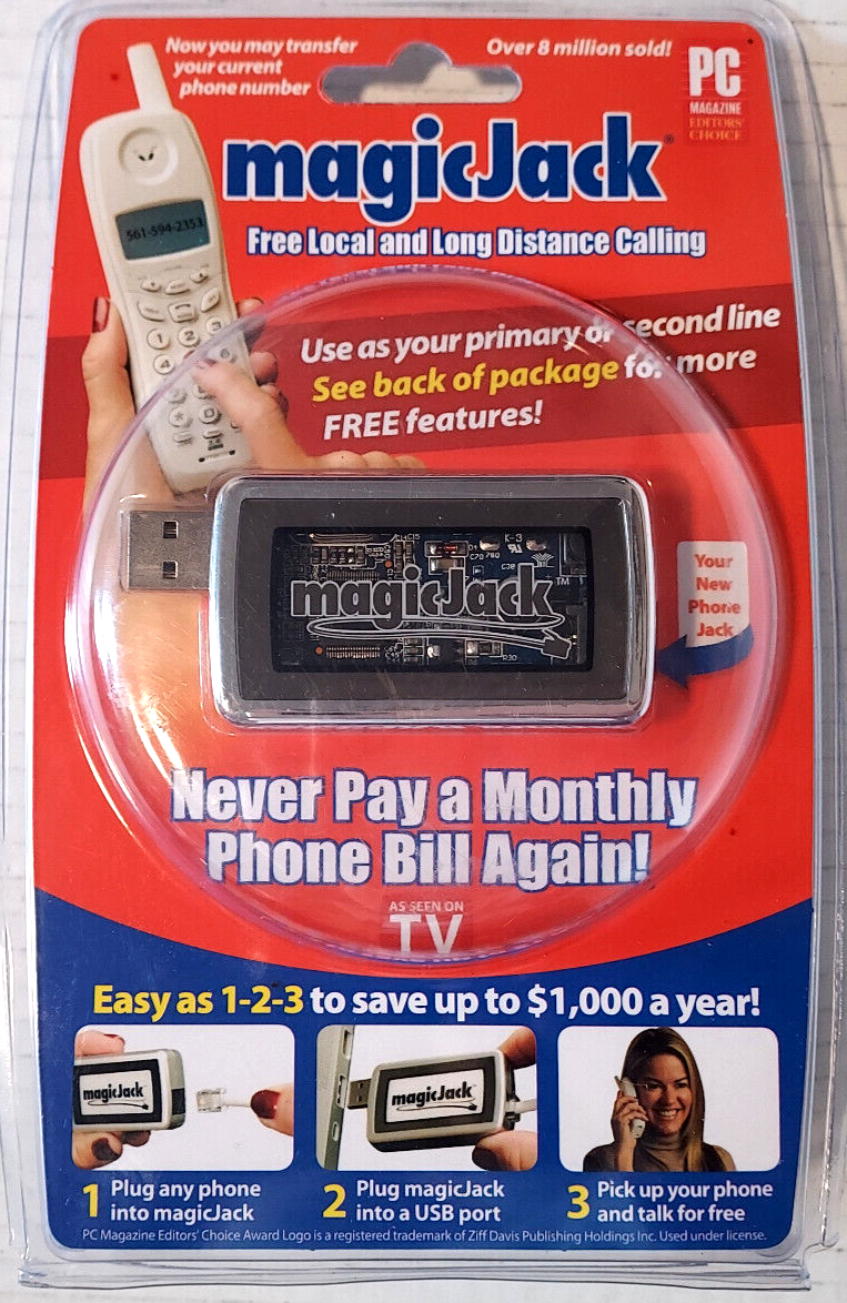 Magic Jack USB Phone Jack A921 Free Local & Long Distance Landline ...