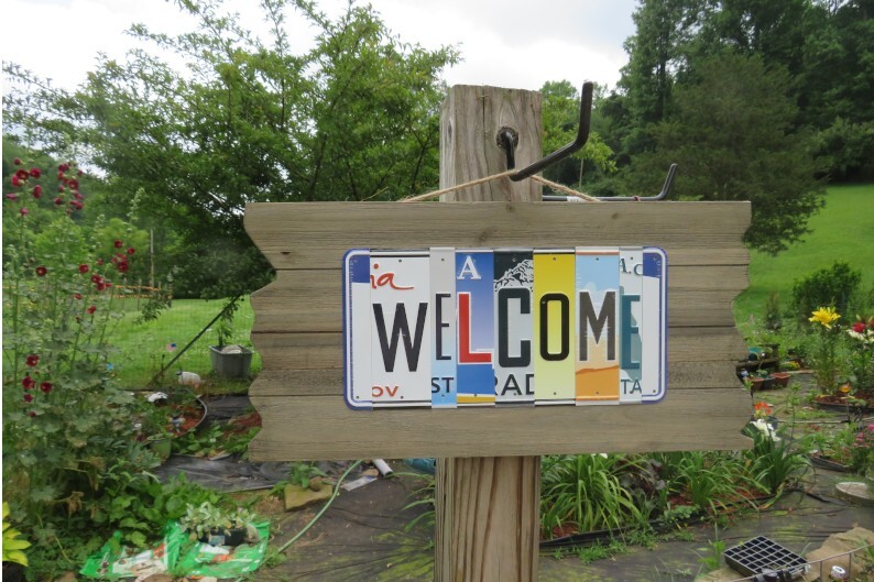 Welcome Sign Unique State Letters License Plate Art Rustic Home Decor ...