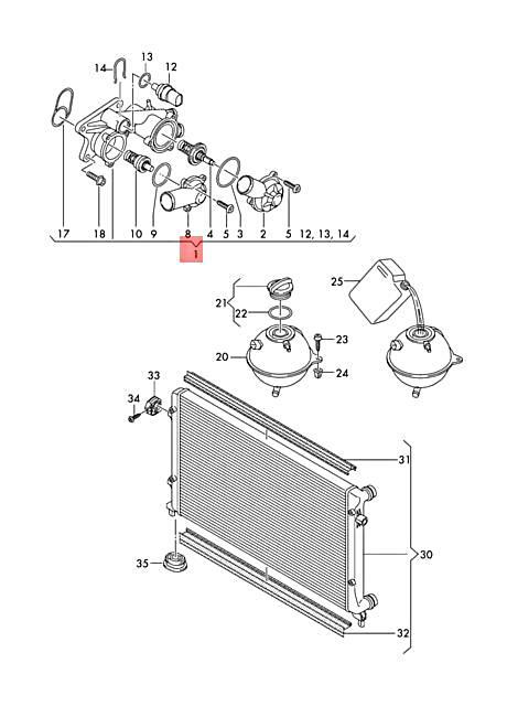 NEW VW AUDI SKODA EOS GOLF R32 PLUS COOLANT REGULATOR HOUSING ...