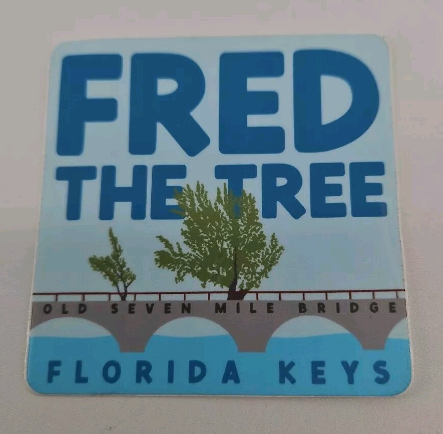 Fred The Tree - Florida Keys - 3" x 3" Square Vinyl Sticker - Pack of ...