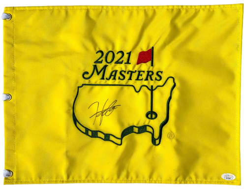HIDEKI MATSUYAMA SIGNED AUTOGRAPHED 2021 MASTERS PIN FLAG AUGUSTA GOLF ...