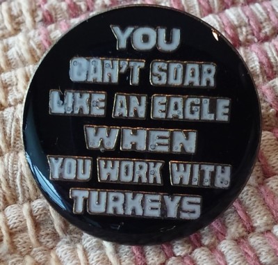 You Can't Soar Like an Eagle when You Work with Turkeys lapel pin pre-owned | eBay
