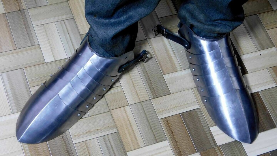 Medieval combat Steel rare boots fantasy set wearable Metal Armor Shoes ...
