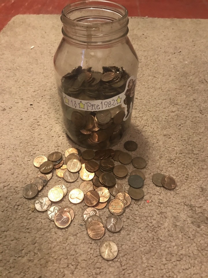 🇺🇸 5 Lb Copper ⭐️ PRE 1982 ⭐️ 1c Lincoln Cent PENNY FIVE Lbs POUNds ...