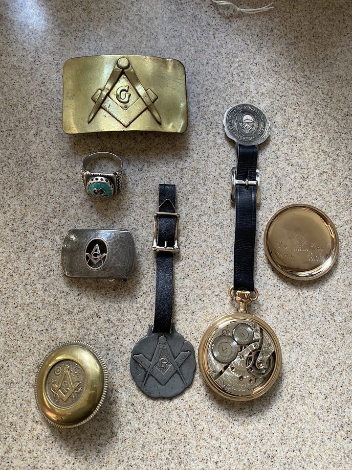 vintage masonic belt watch fobs ring lot | eBay