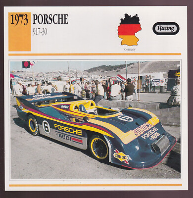 1973 Porsche 917-30 Type German Race Car Photo Spec Sheet Info ATLAS ...