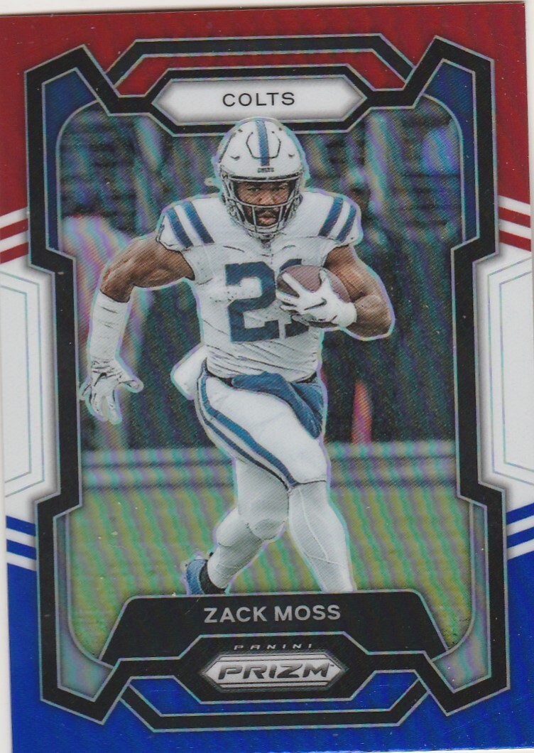 2023 PANINI PRIZM ZACK MOSS RB COLTS #132 RED WHITE & BLUE PRIZM SP | eBay