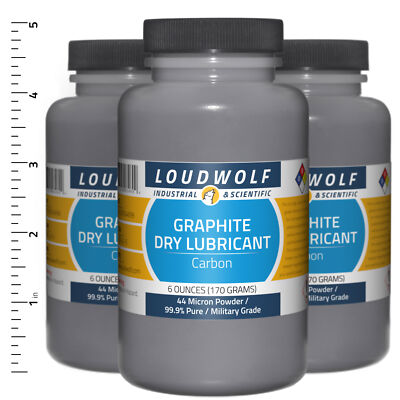 Graphite 1.1 lb Total (3 Bottles) Military Grade 44 Micron Powder USA ...
