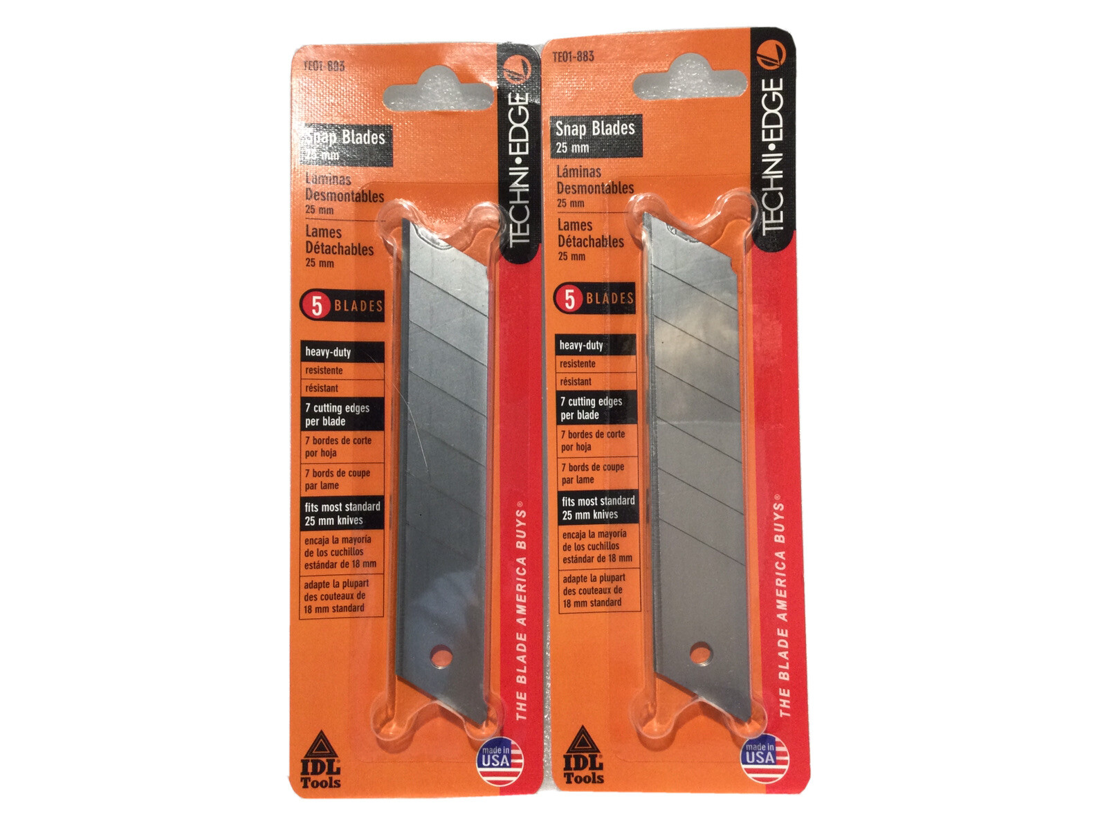 Techni Edge Heavy-Duty Snap-Off Replacement 10 Blades, 25mm, USA MADE 2 ...