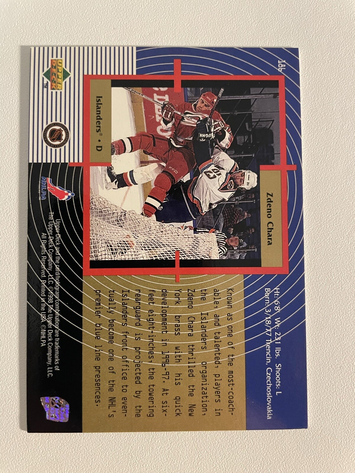 1997-98 UD SP Authentic Zdeno Chara Future Watch FW Rookie RC #186 ...