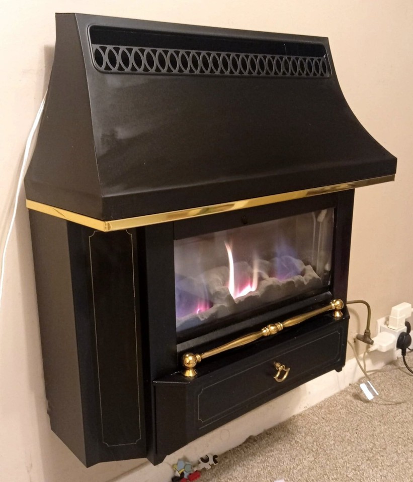 💙 Valor® Black Beauty Slimline Natural Gas Fire Model 341 Black RRP £ ...