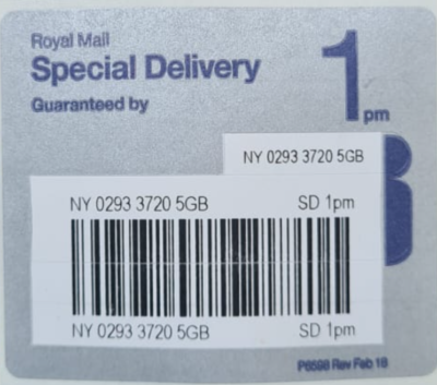 Self Adhesive Royal Mail Special Delivery Guaranteed by 1PM 25, 50,75 ...