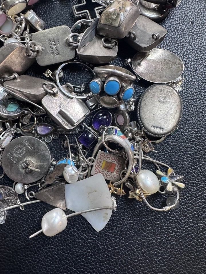 Scrap Sterling Silver Jewelry With Stones Repair Or Repurpose - 511g | eBay