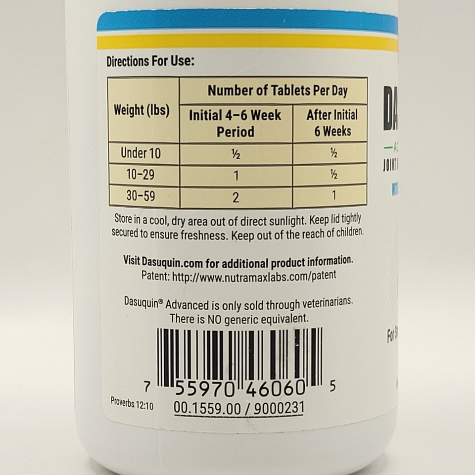 Dasuquin Advanced Joint Health w/ Egg Shell Membrane Small to Med Dogs ...